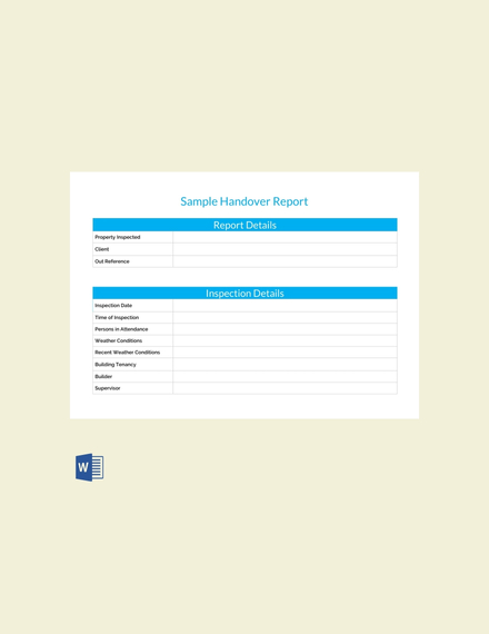 FREE Employee Handover Report Template: Download 154+ Reports in Word ...