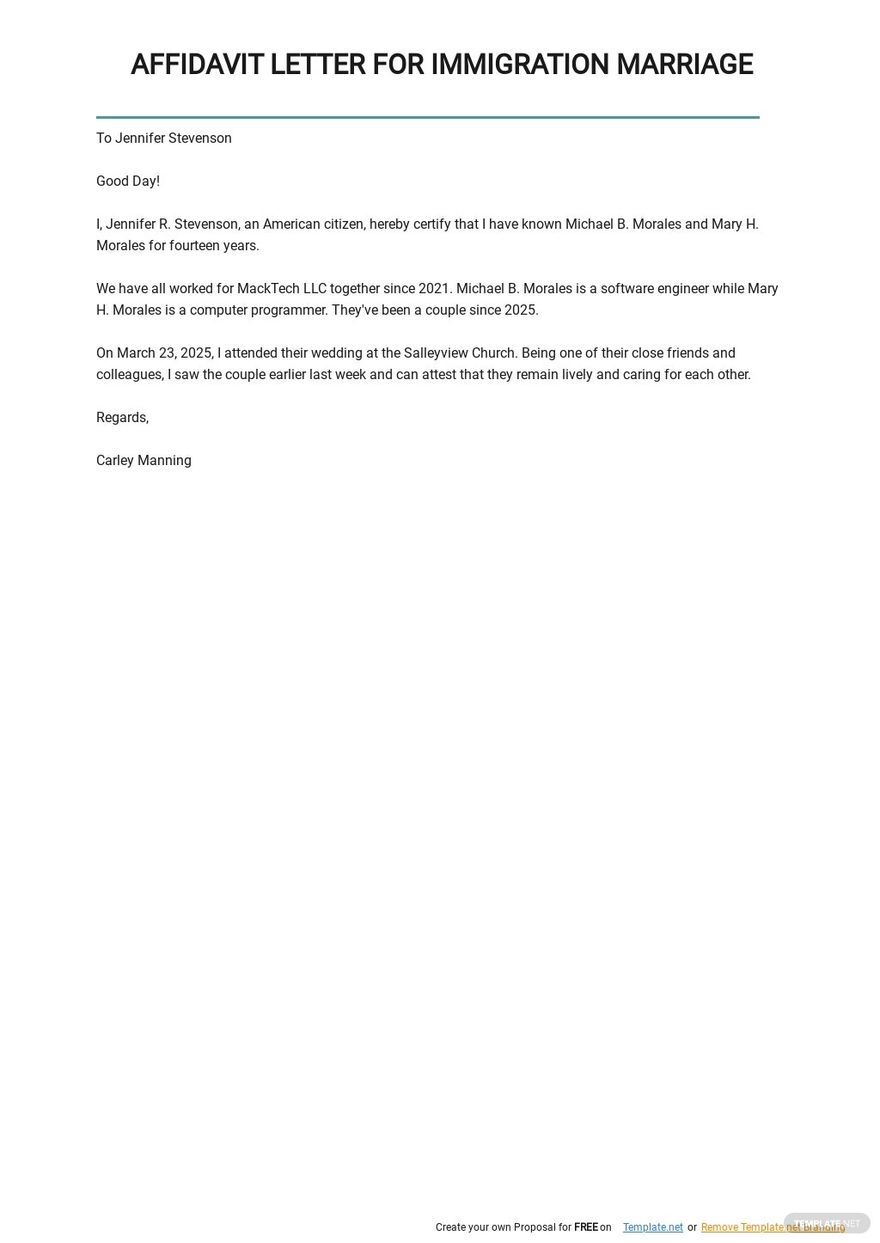 FREE Affidavit Letter Template Download In Word Google Docs PDF 