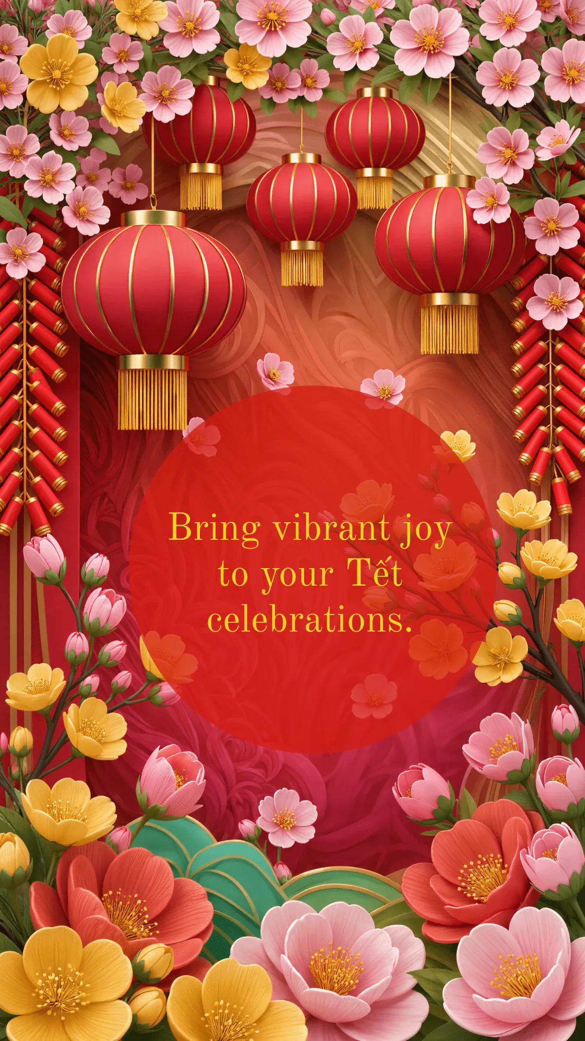 Free Colorful Tet Wallpaper Template to Edit Online
