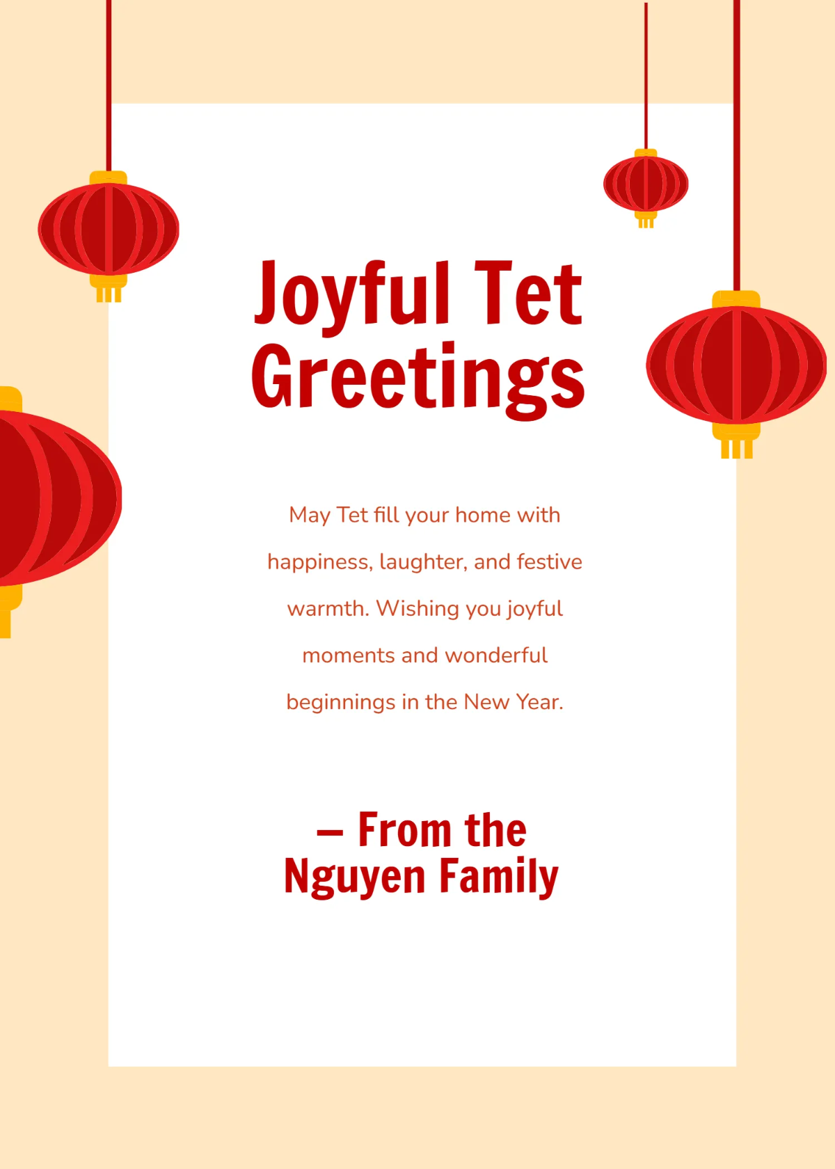 Free Joyful Tet Wishes Template to Edit Online