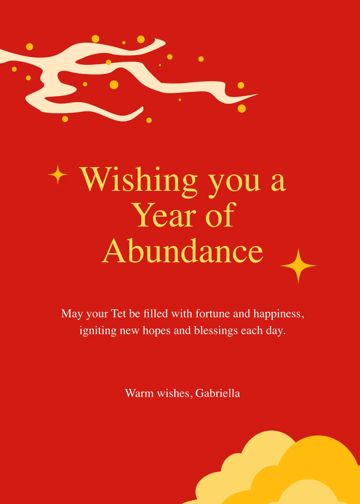 Free Tet Luck Wishes Template to Edit Online