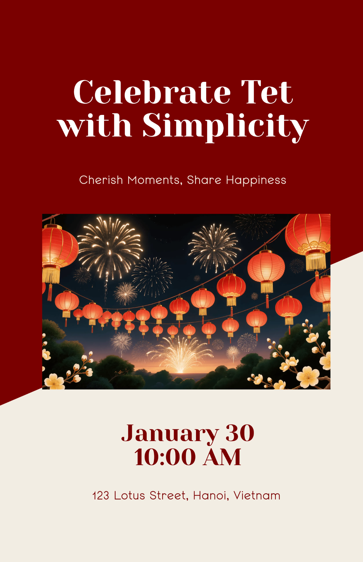 Free Simple Tet Poster Template to Edit Online