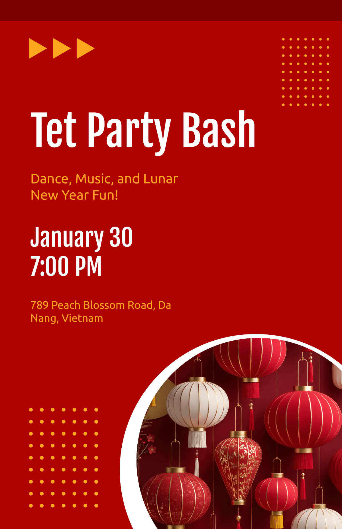 Free Tet Party Poster Template to Edit Online