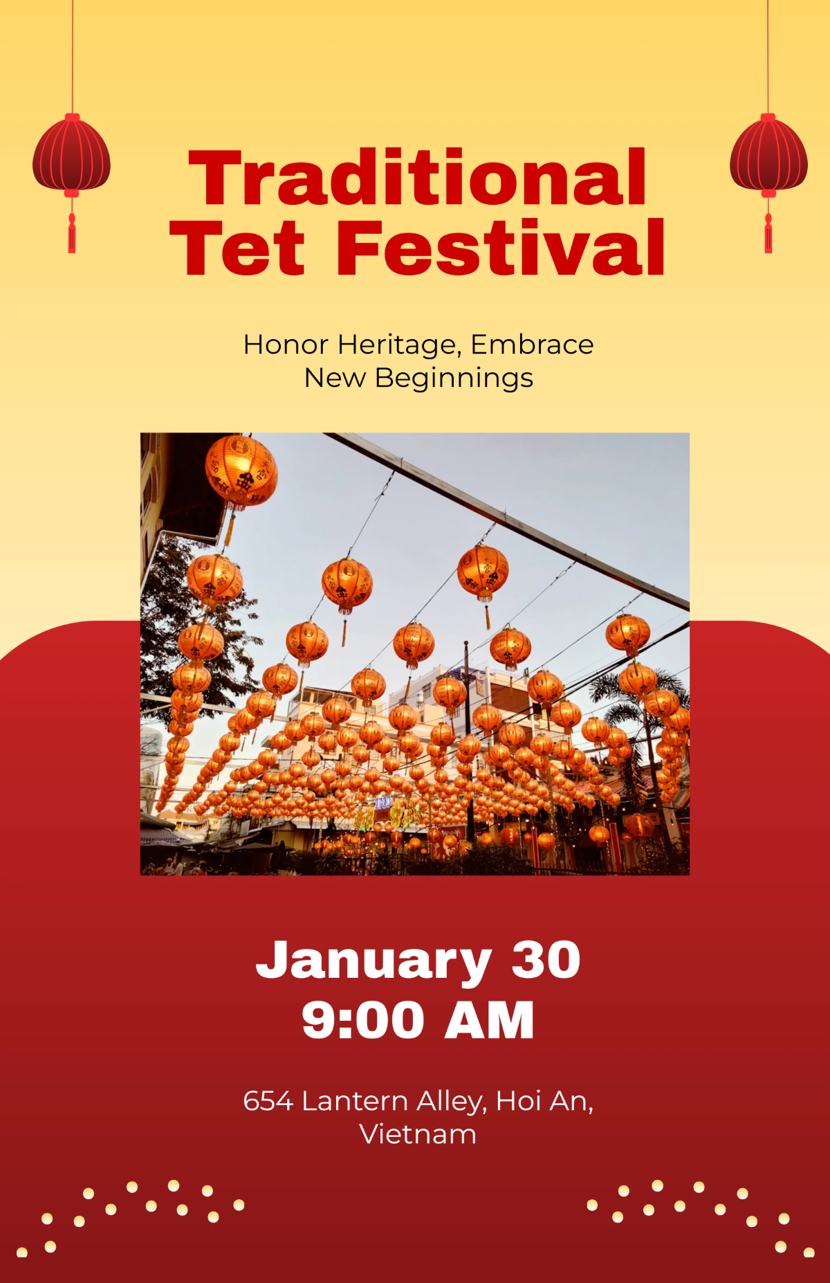 Free Traditonal Tet Poster Template to Edit Online