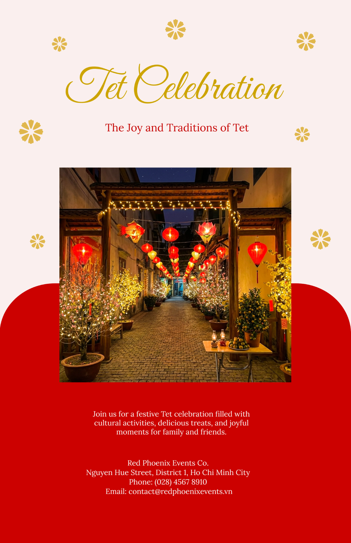 Free Festive Tet Poster Template to Edit Online
