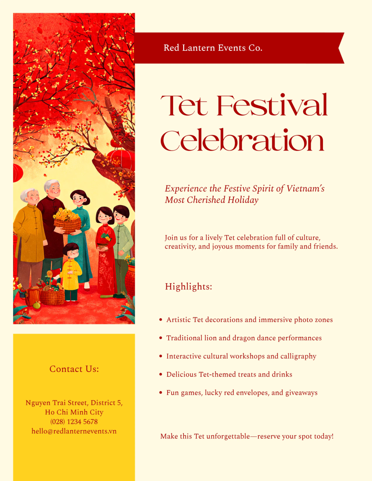 Free Creative Tet Flyer Template to Edit Online
