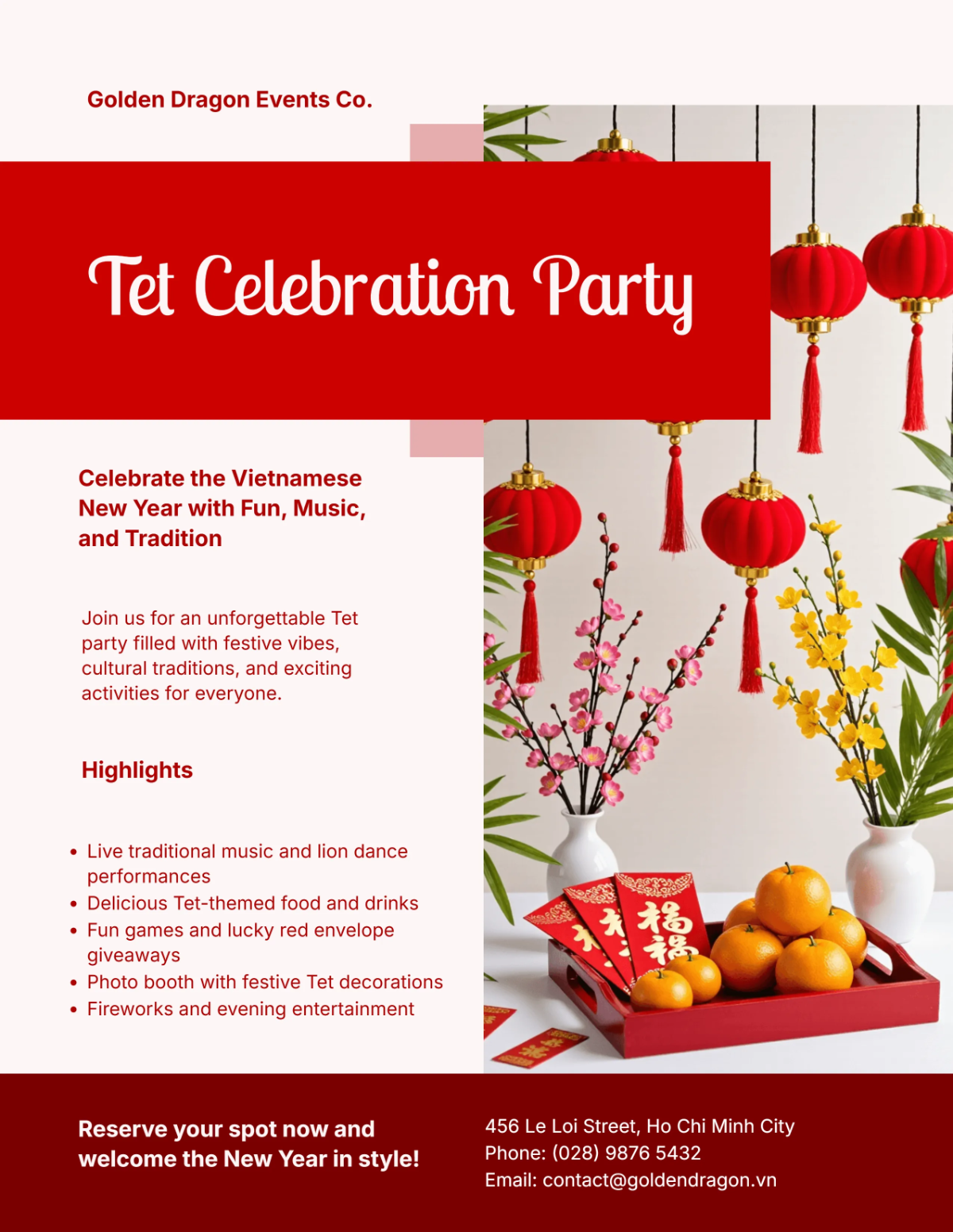 Free Tet Party Flyer Template to Edit Online