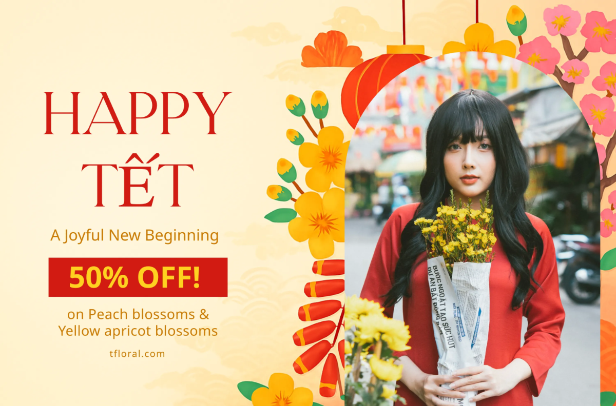 Free Happy Tet Banner Template to Edit Online