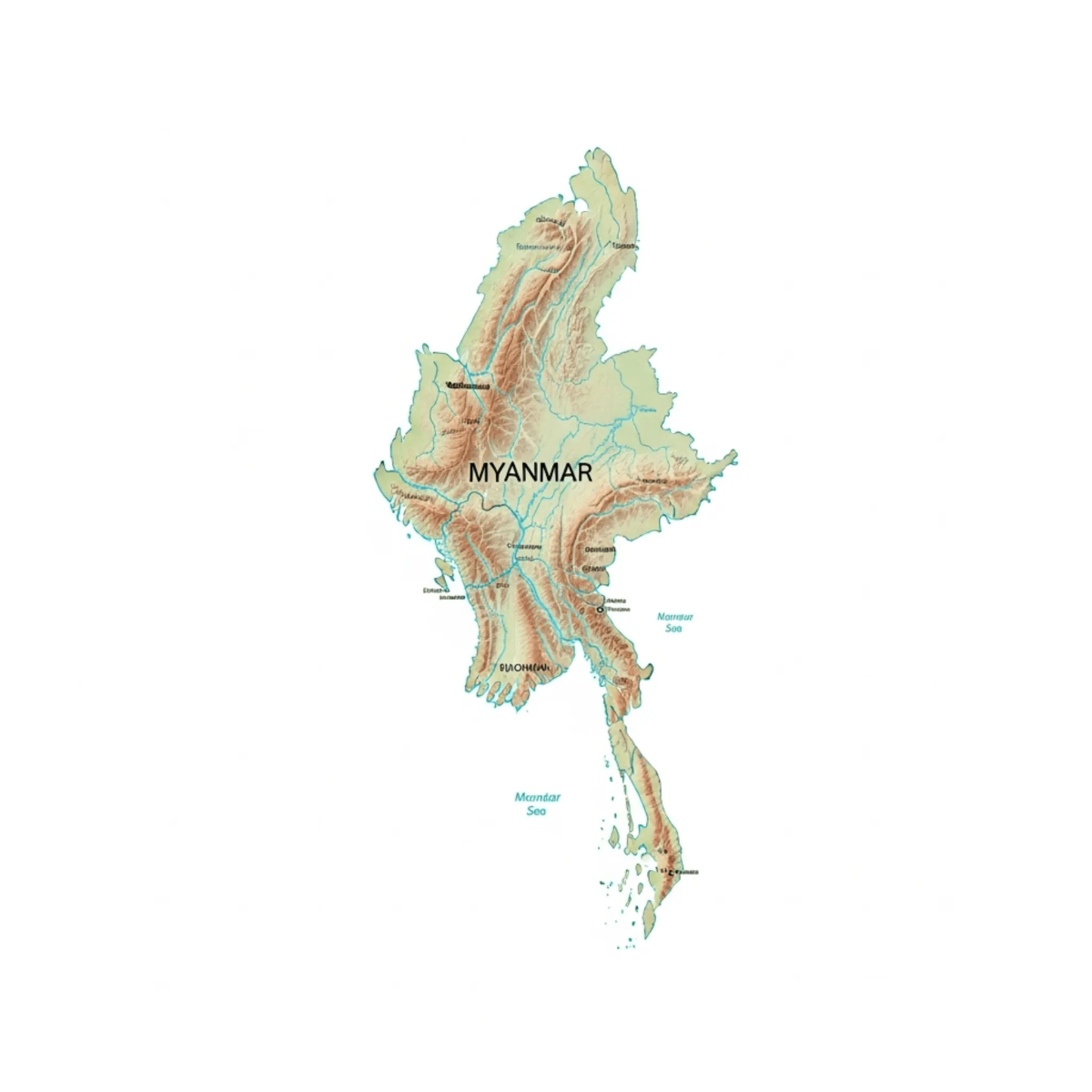 Free Myanmar Map Template to Edit Online