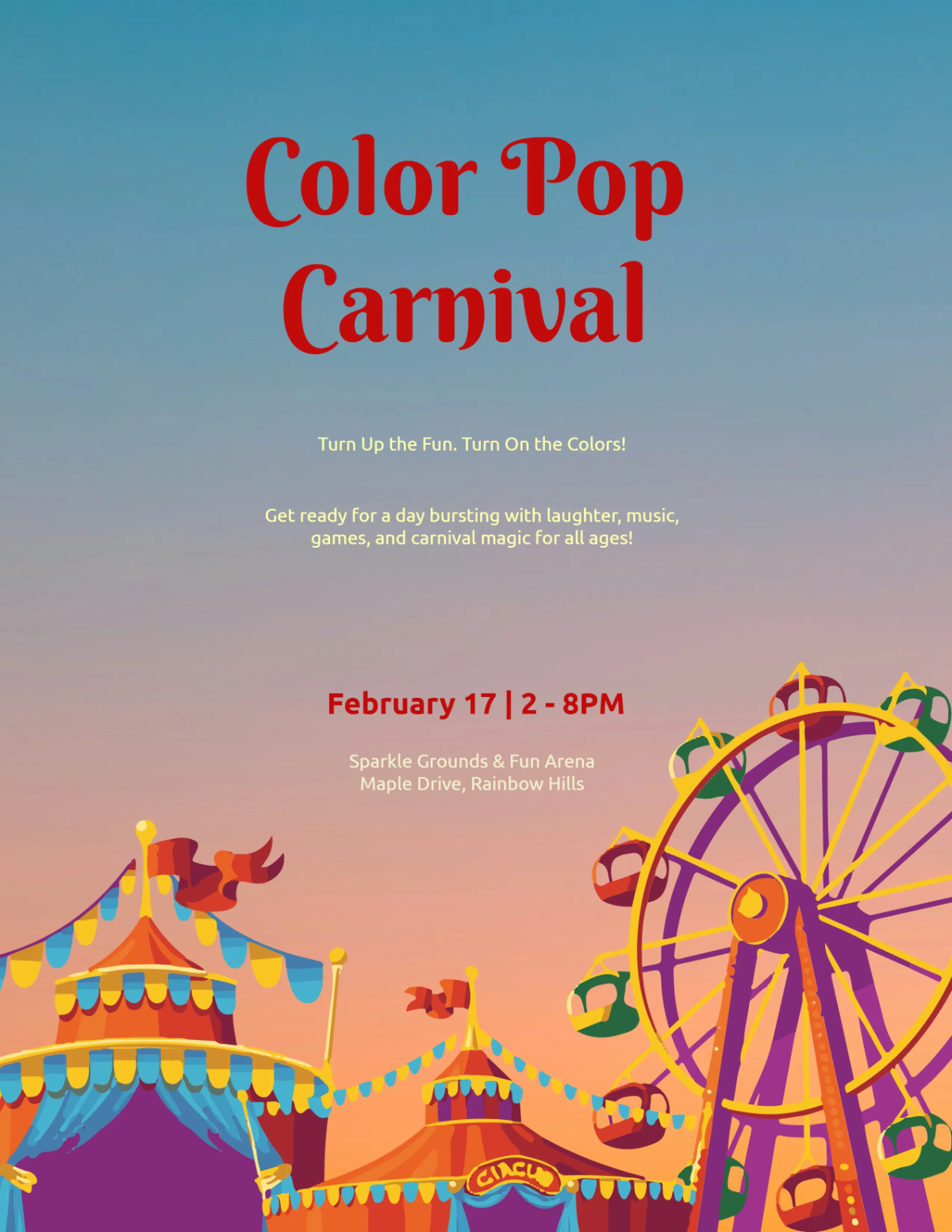 Free Fun Carnival Flyer Template to Edit Online