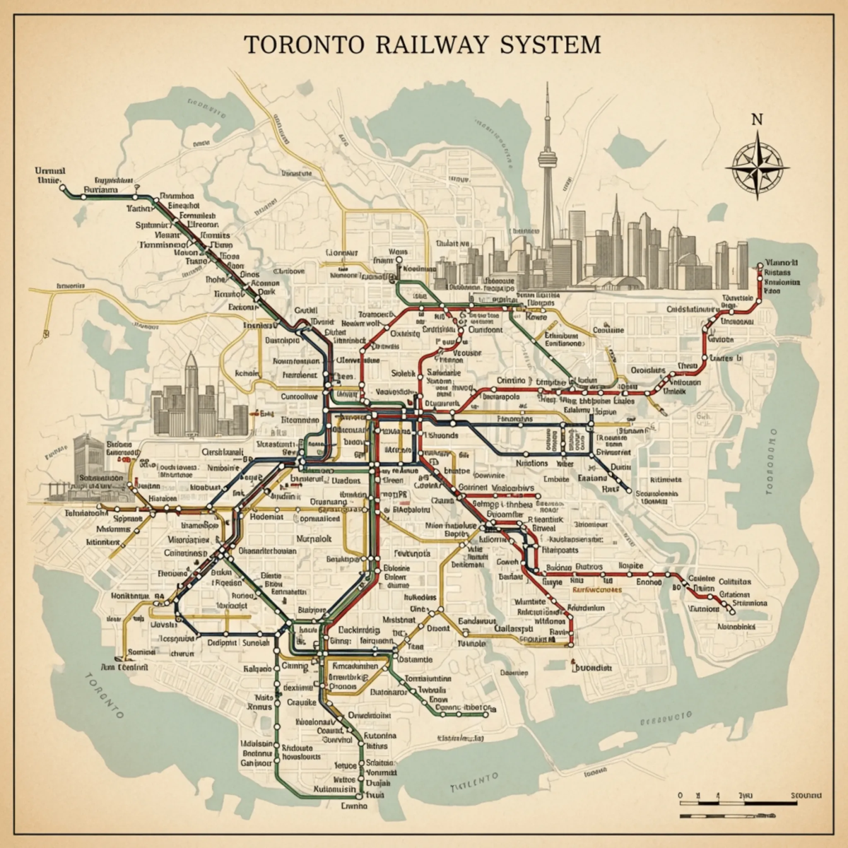 Free Toronto Railway Map Template to Edit Online
