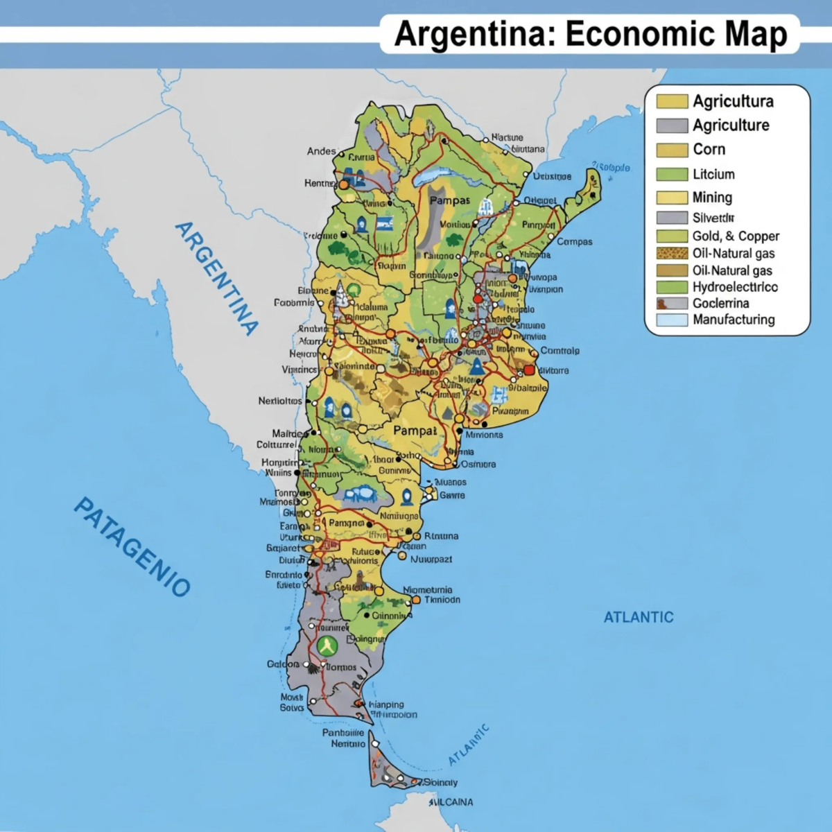 Free Argentina Economic Map Template to Edit Online
