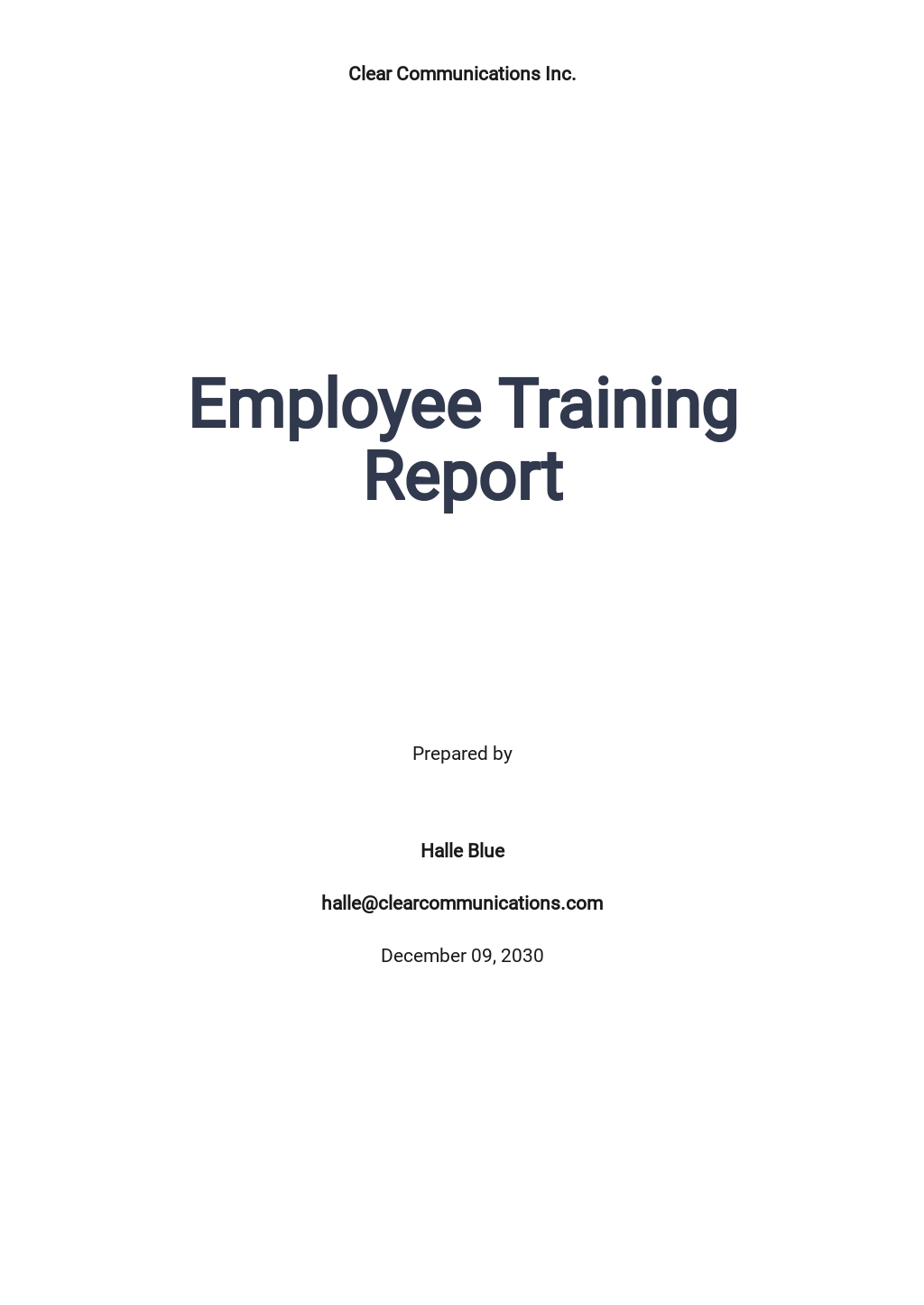 Employee Training Report Template Free PDF Google Docs Word 