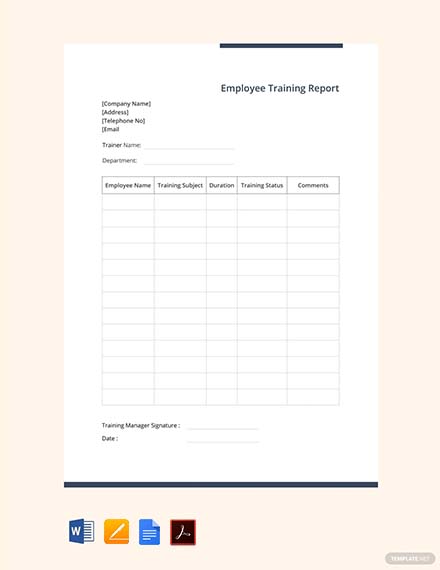 Training Template Sample HQ Printable Documents