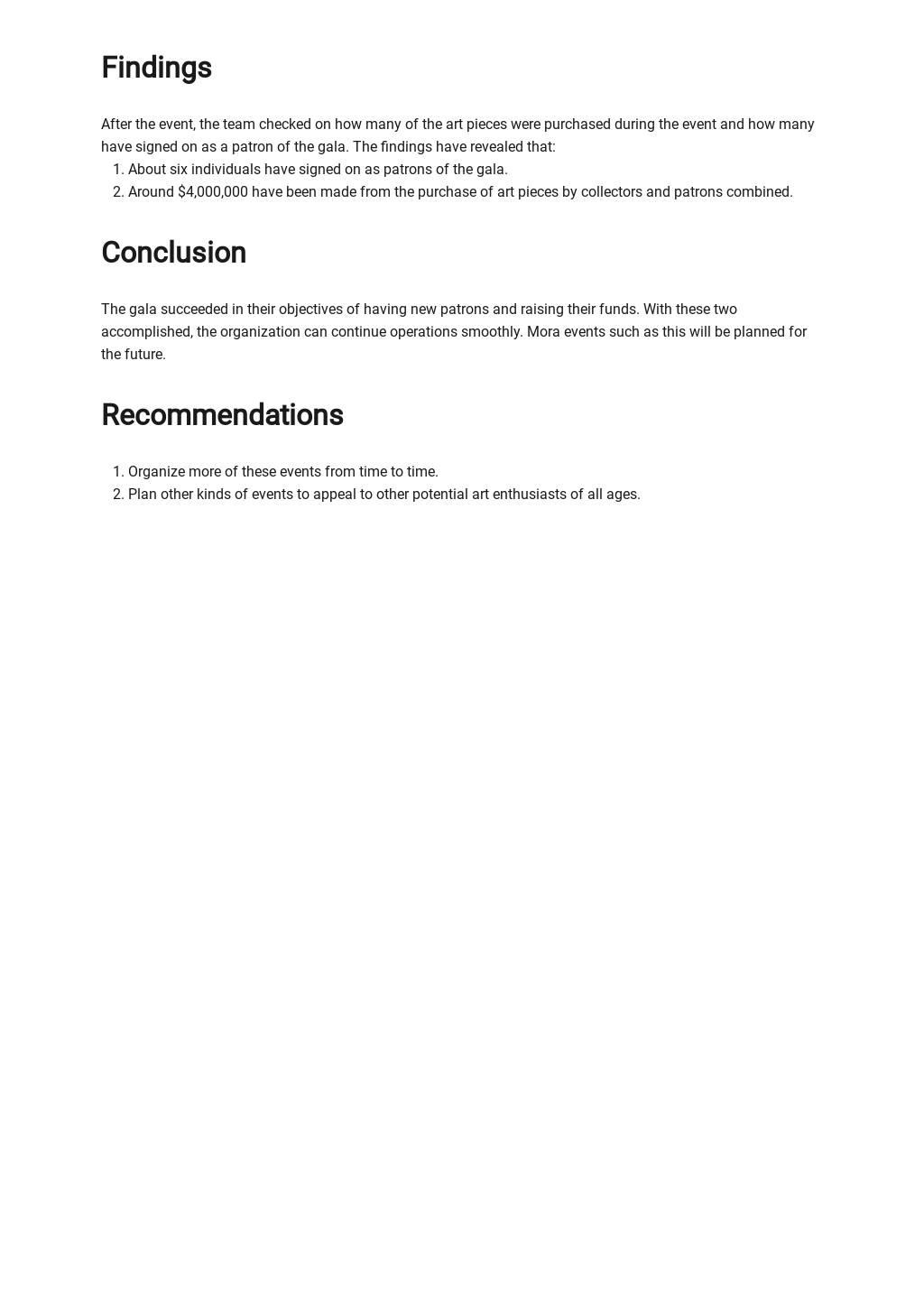 Event Report Sample Template In Google Docs Word Template