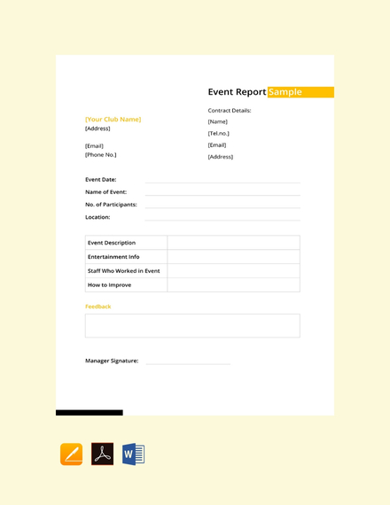 22+ Event Report Templates - PDF, Word, Docs, Pages