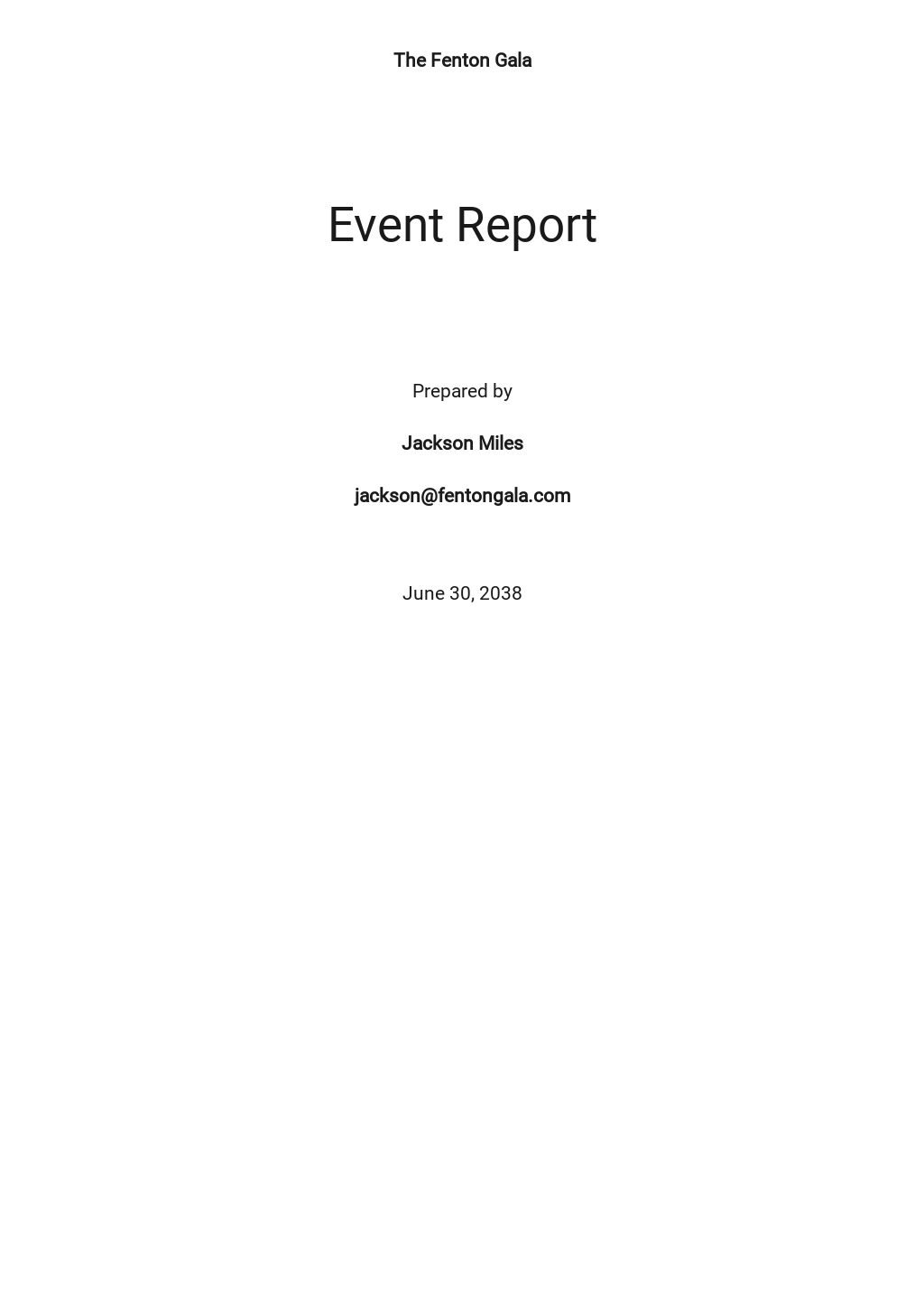Event Report Template