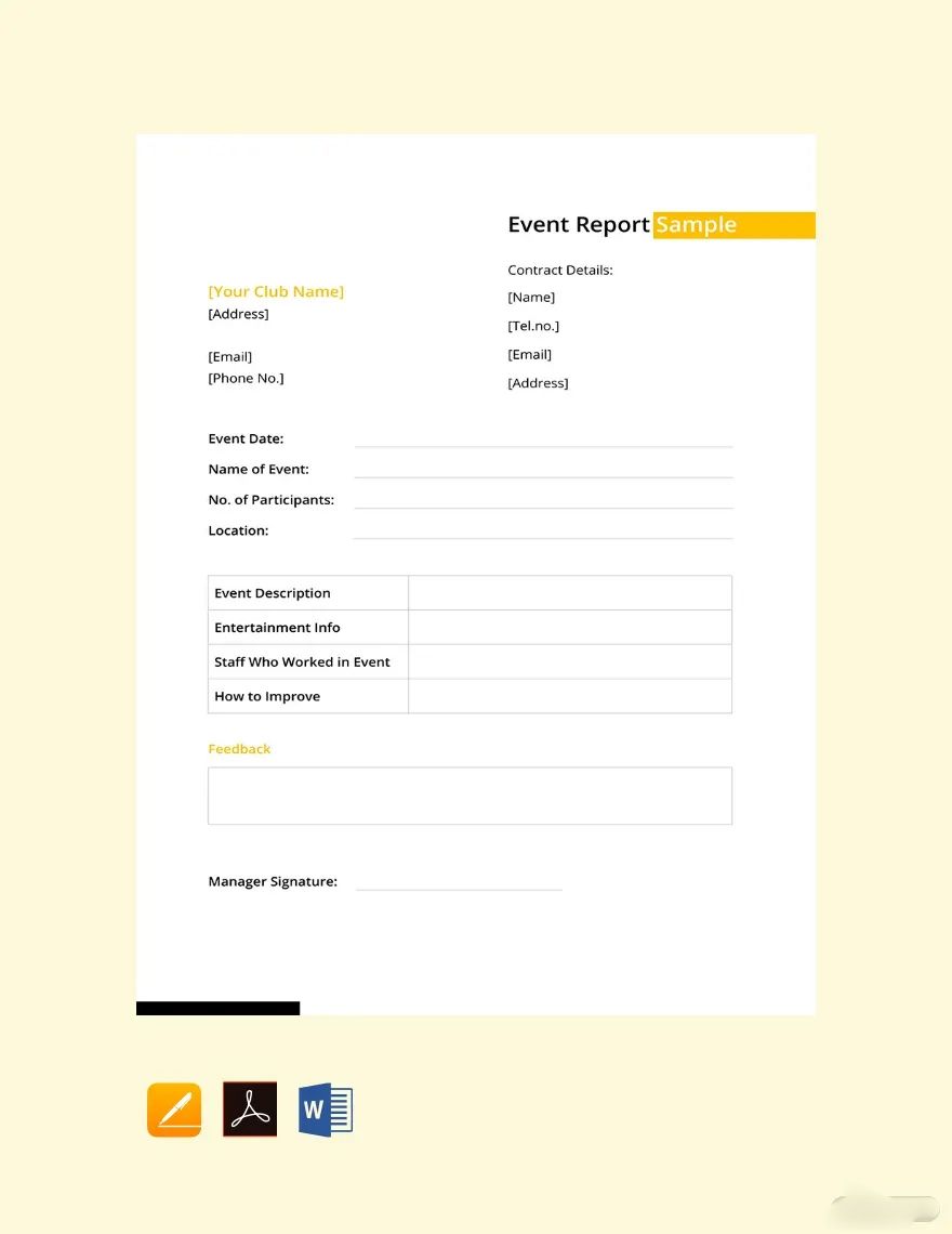 Event Report Sample Template In Word Pages Google Docs Download