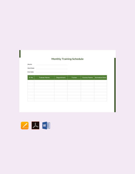 25+ Training Schedule Templates - Docs, PDF