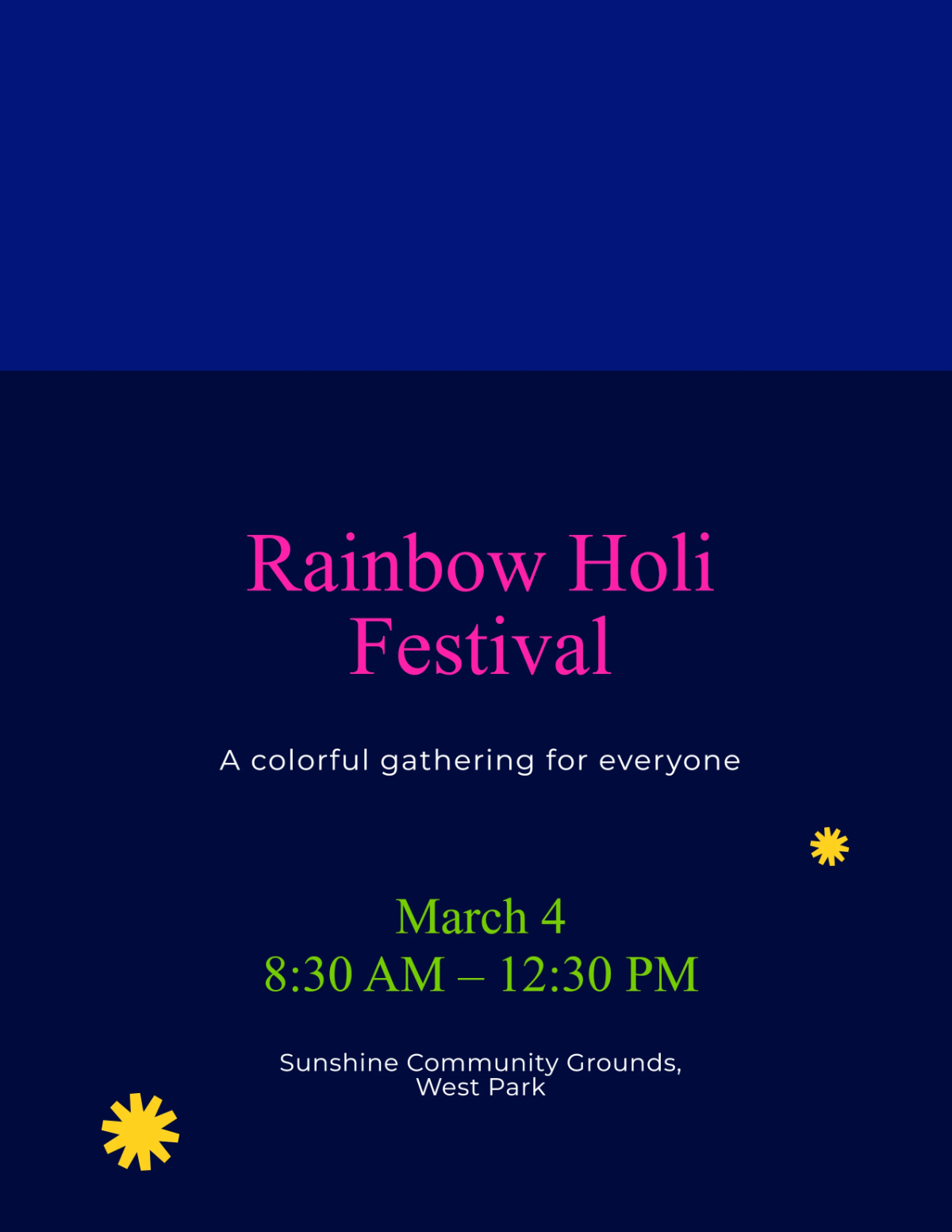 Free Rainbow Holi Flyer Template to Edit Online