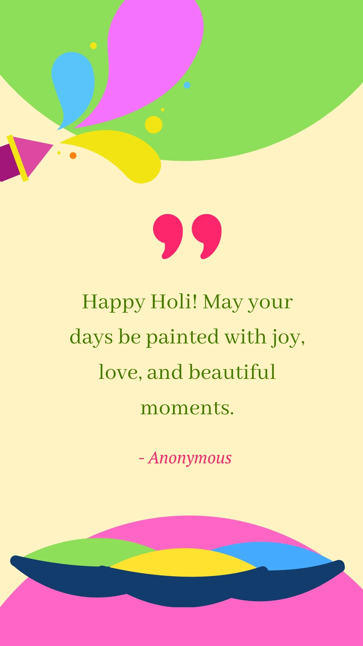 Happy Holi Quote Template