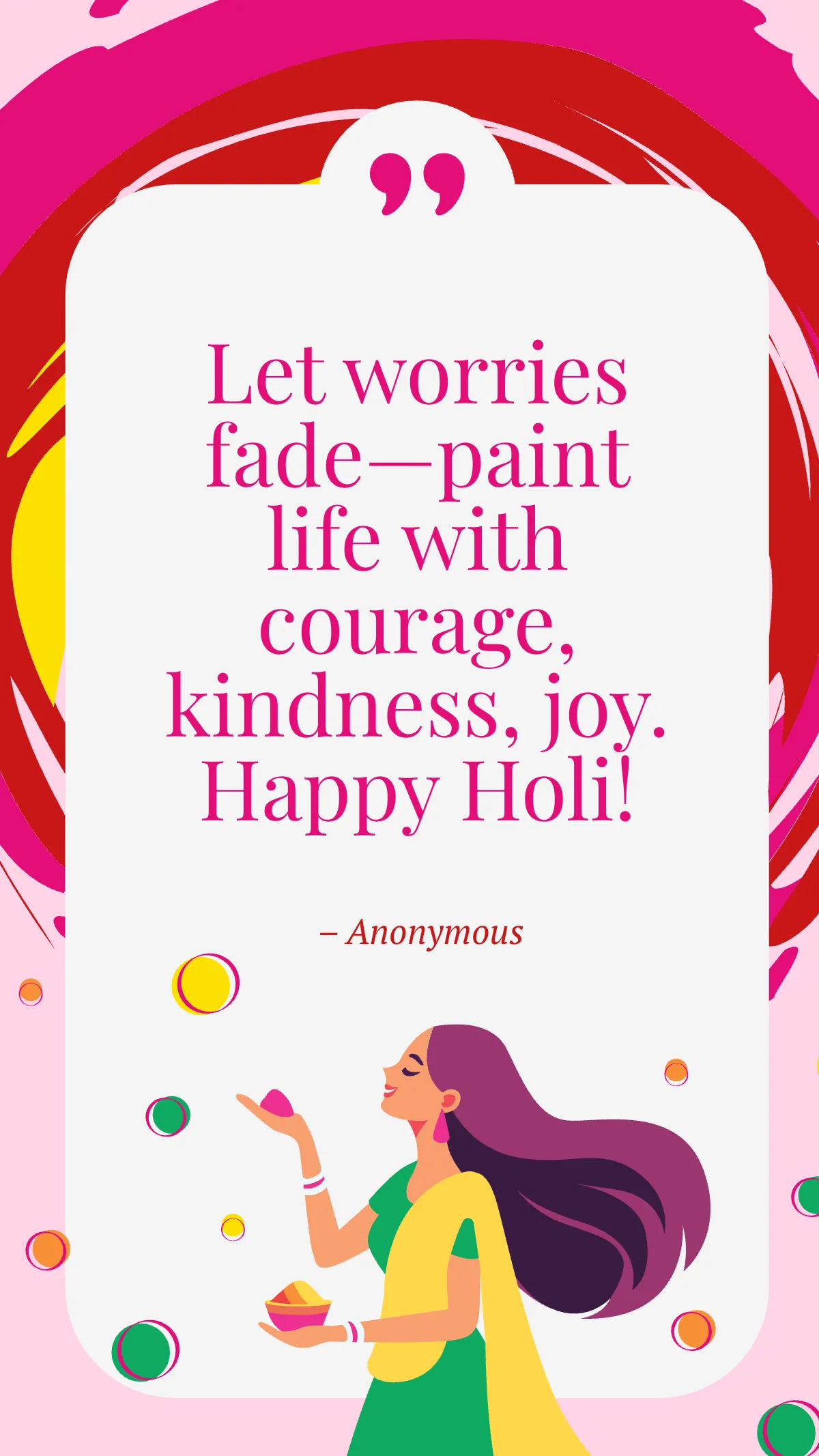 Creative Holi Quote Template