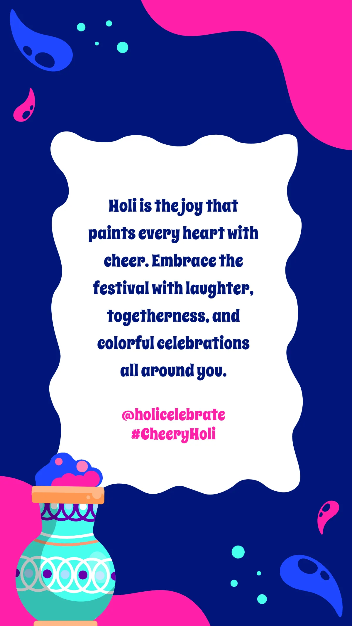 Cheery Holi Quote Template