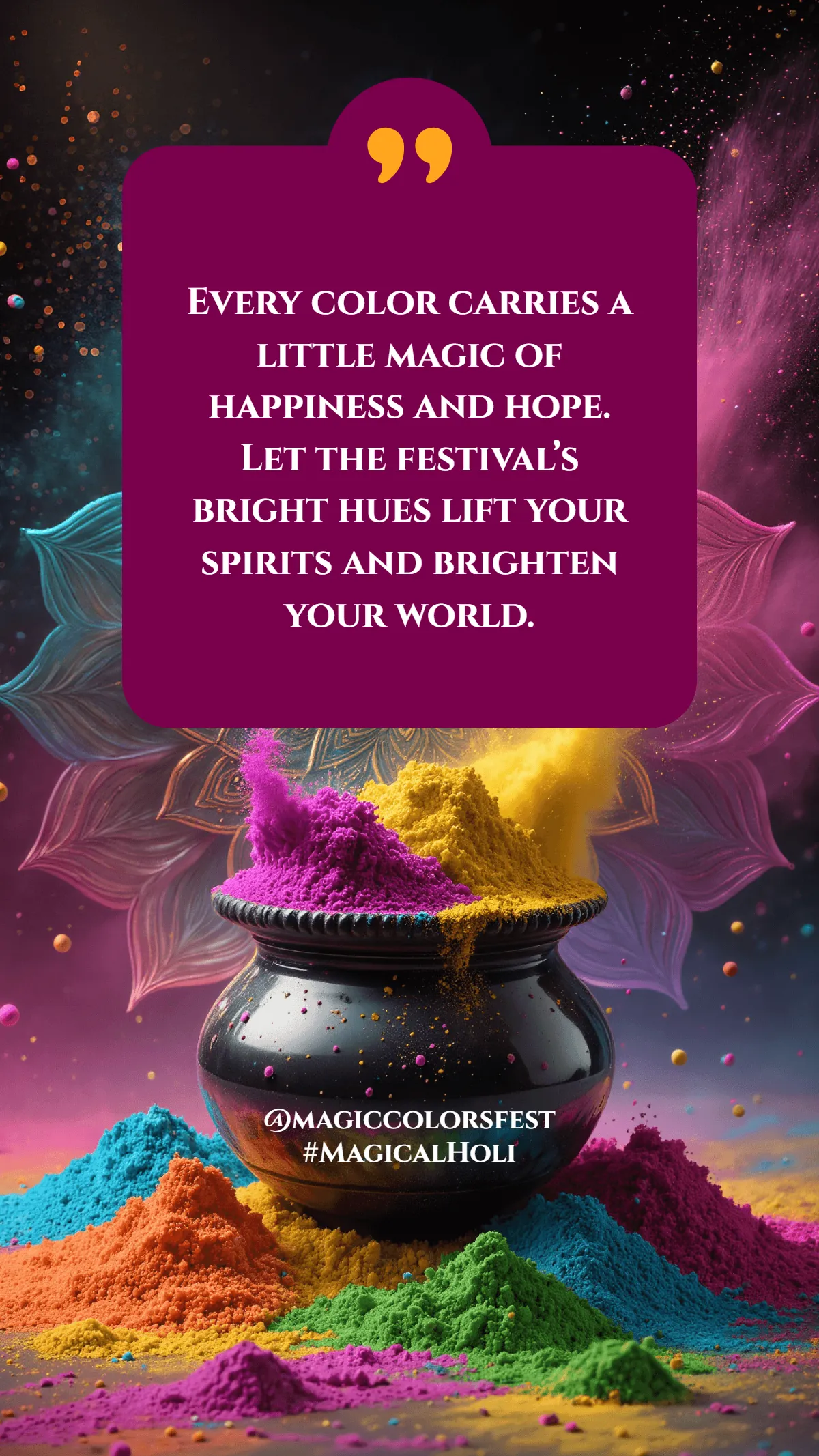 Magical Holi Quote Template