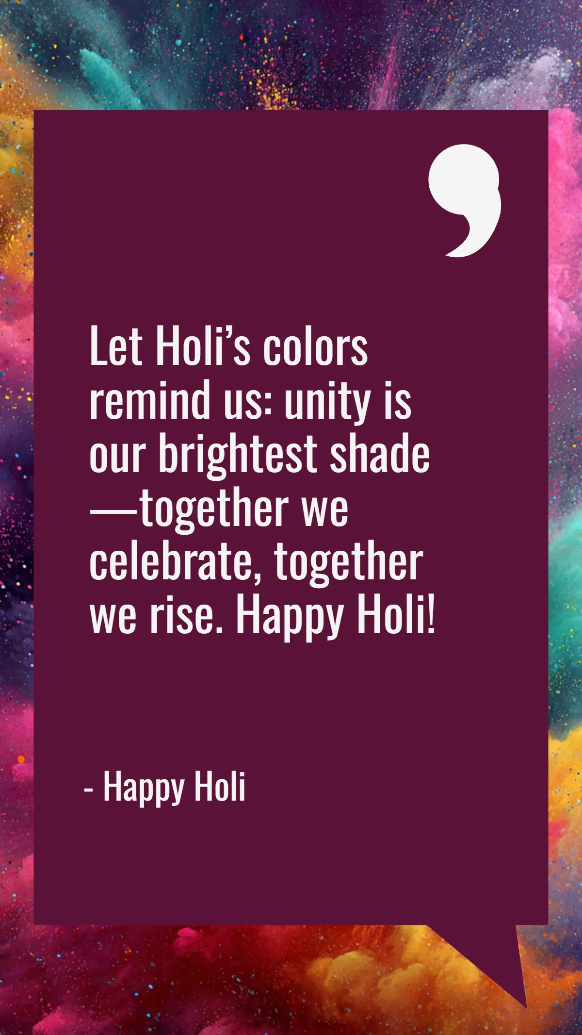 Holi Unity Quote Template