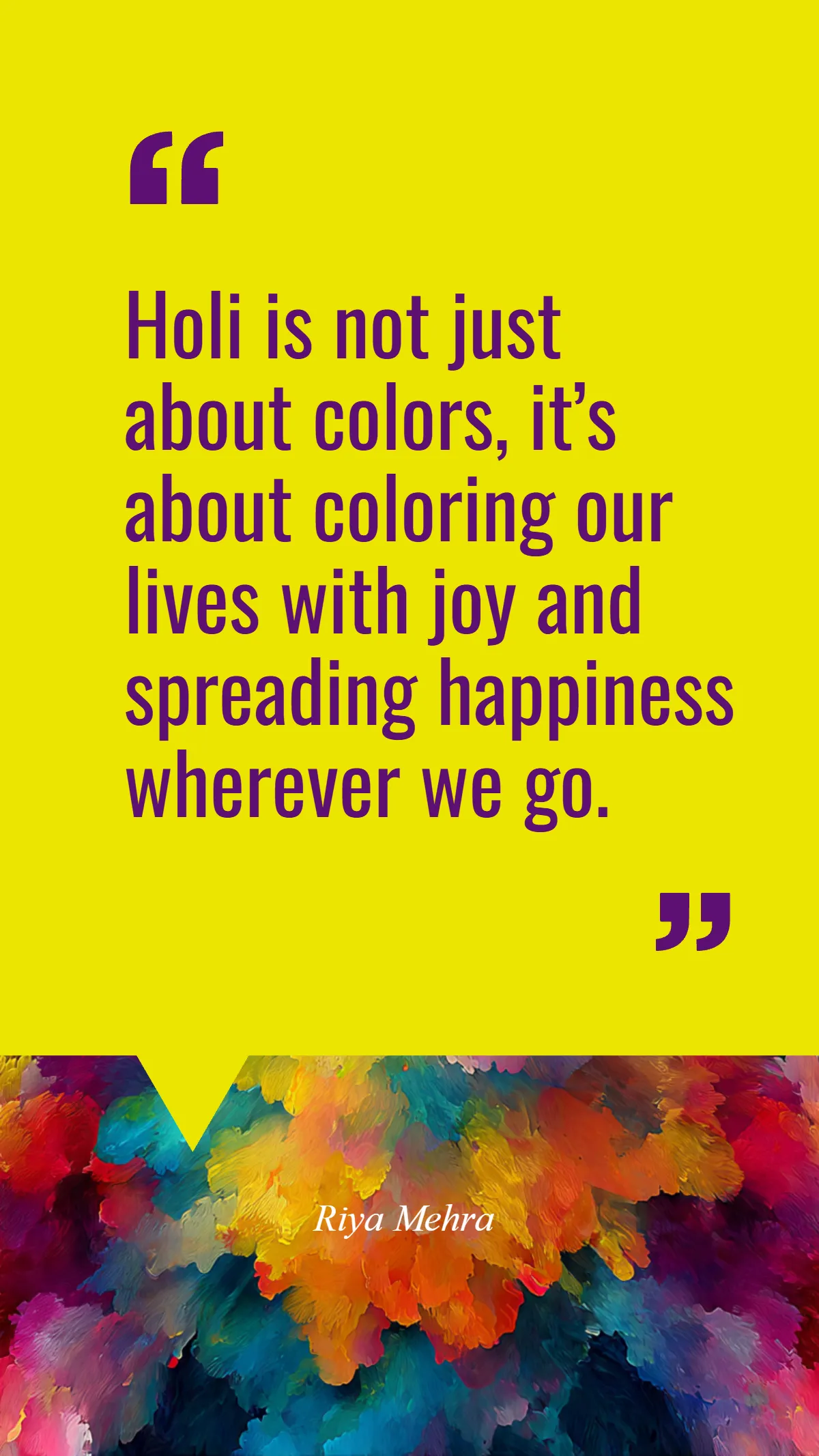 Holi Happiness Quote Template