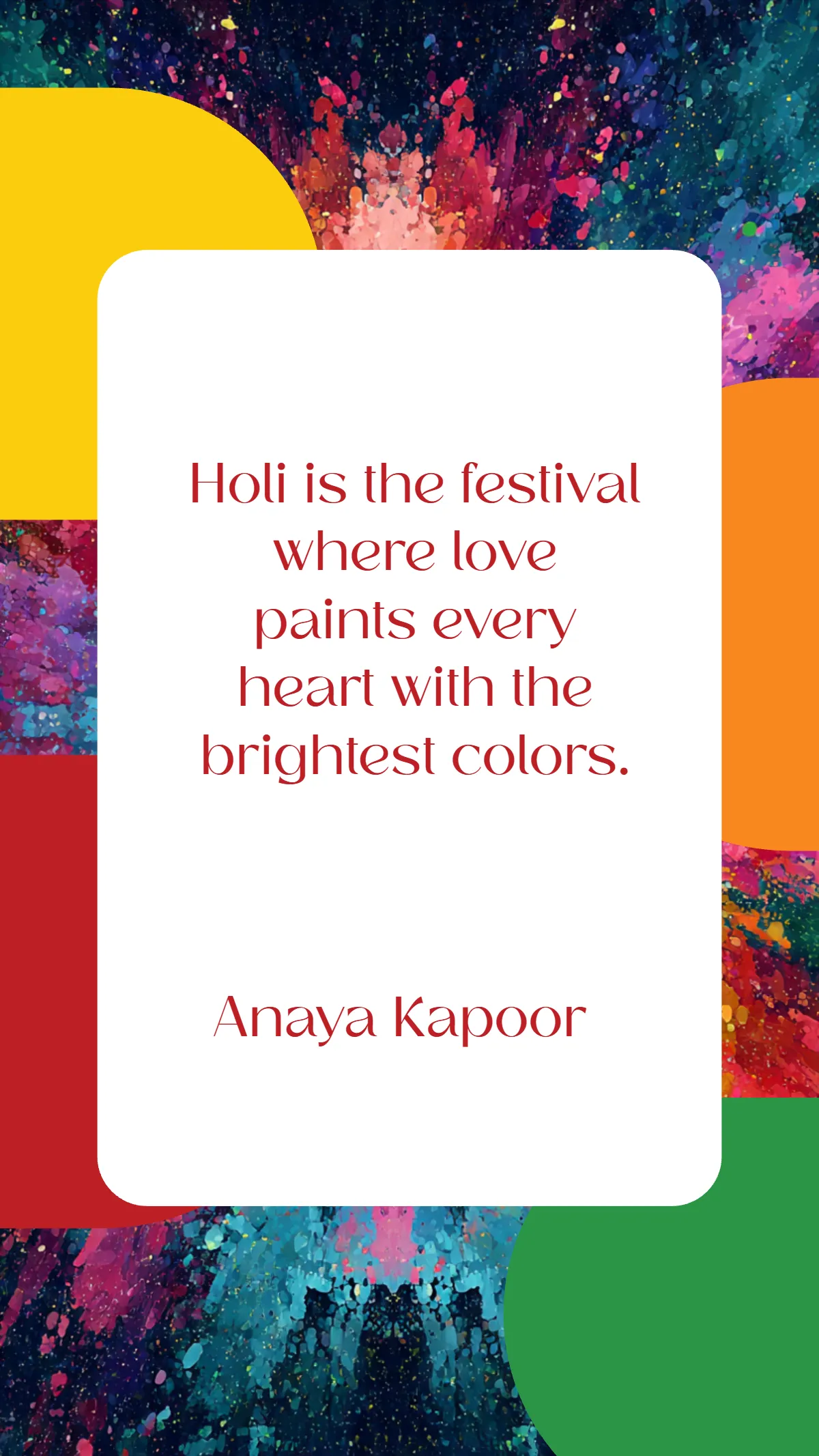 Holi Love Quote Template