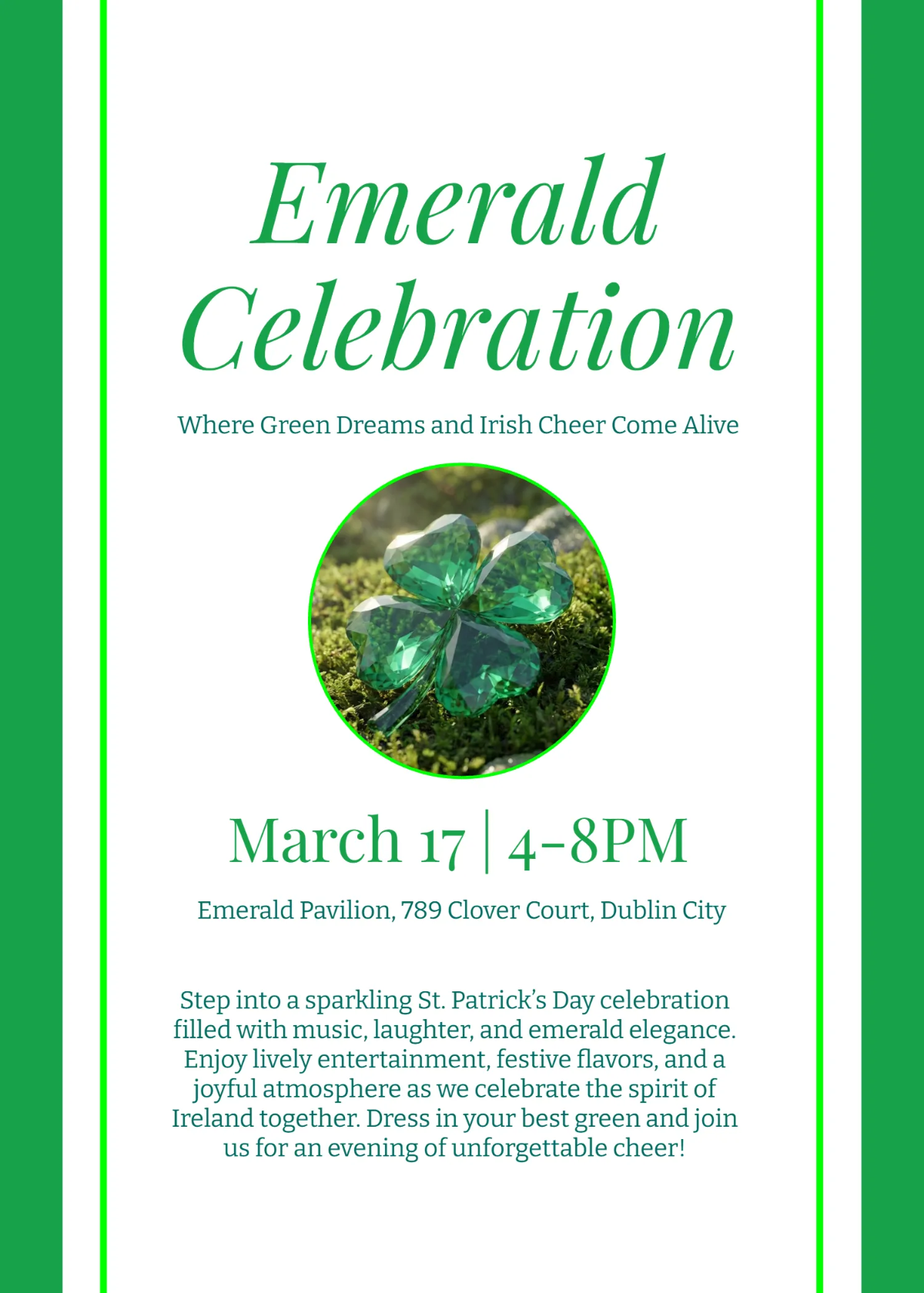 Free Emerald Celebration Invitation Template to Edit Online