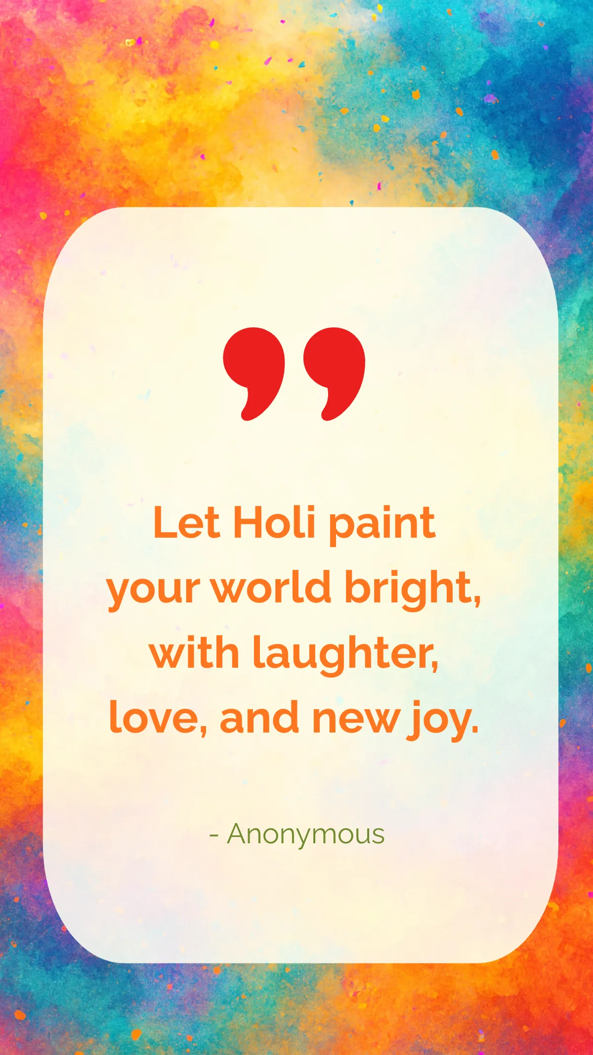 Holi Festival Quote Template