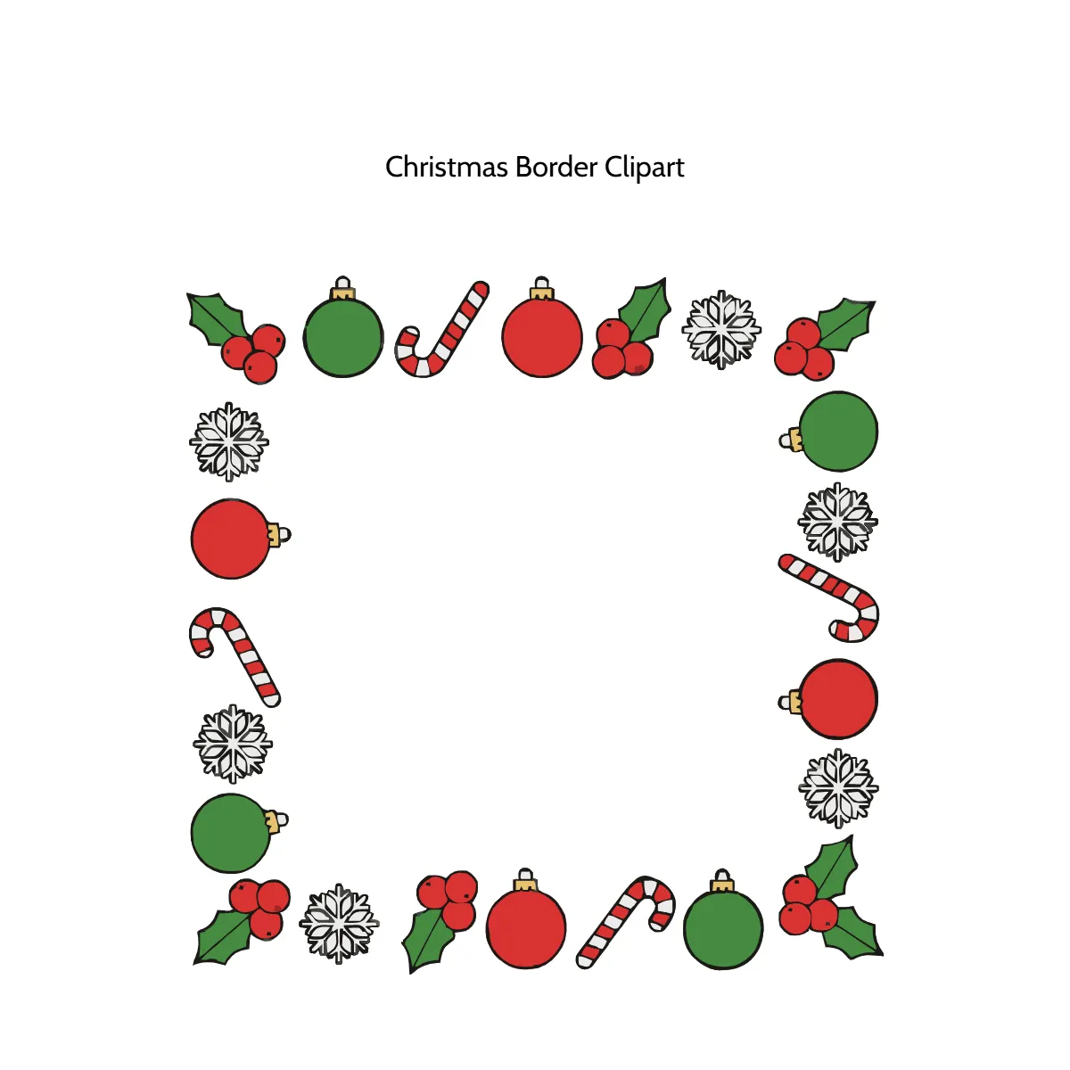 Free Christmas Border Clipart Template to Edit Online