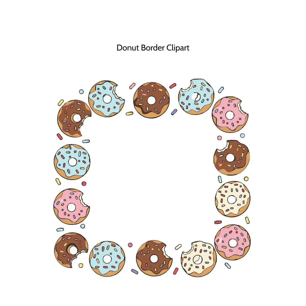 Free Donut Border Clipart Template to Edit Online