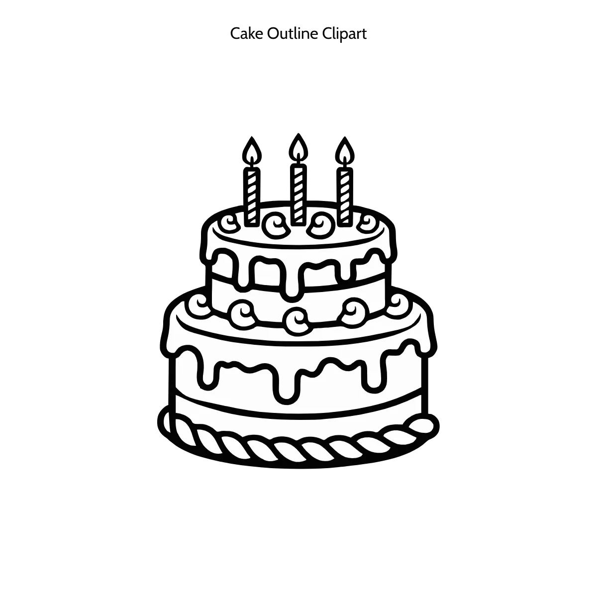 Free Cake Outline Clipart Template to Edit Online
