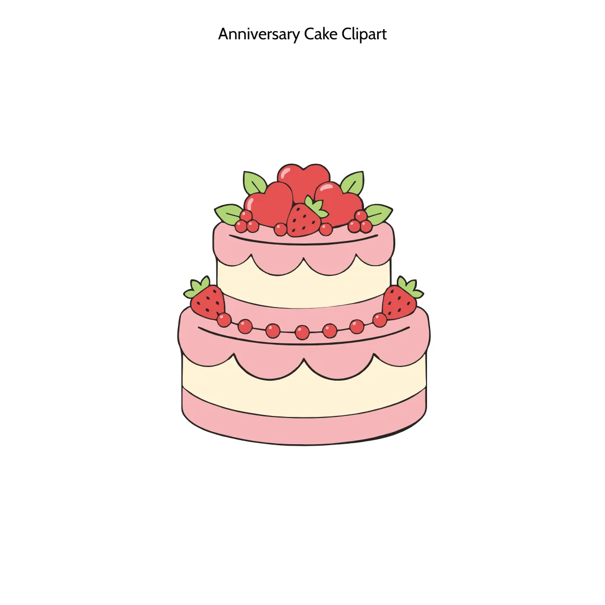 Free Anniversary Cake Clipart Template to Edit Online