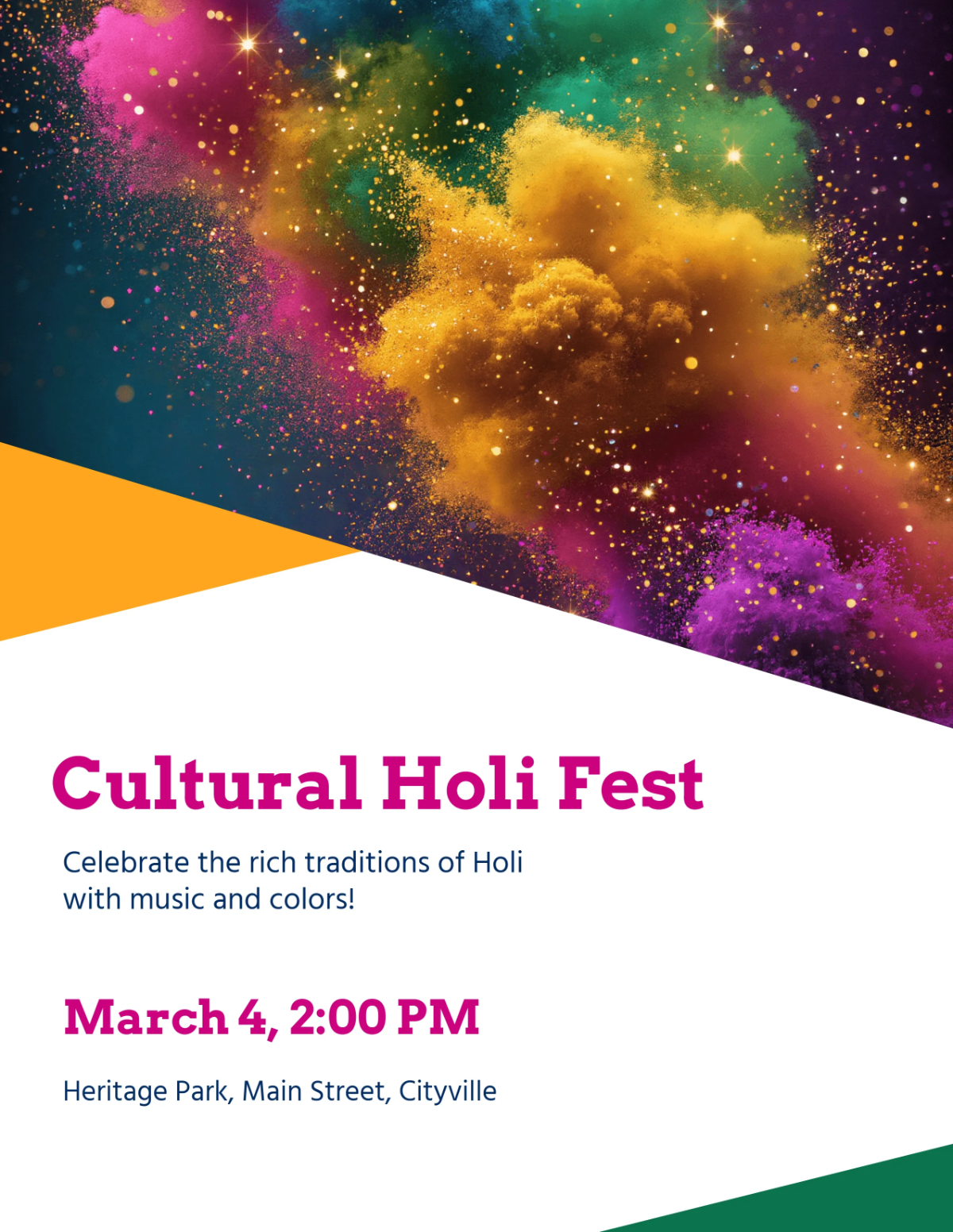 Free Holi Flyer Templates, Editable and Printable