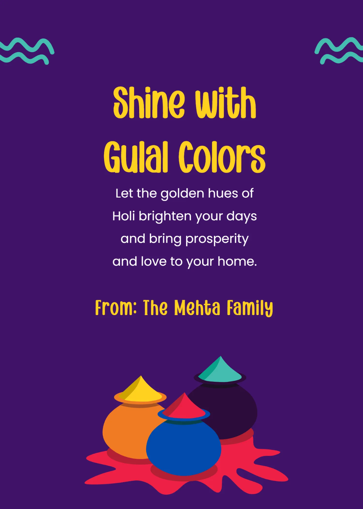 Free Holi Wishes Templates to Edit Online