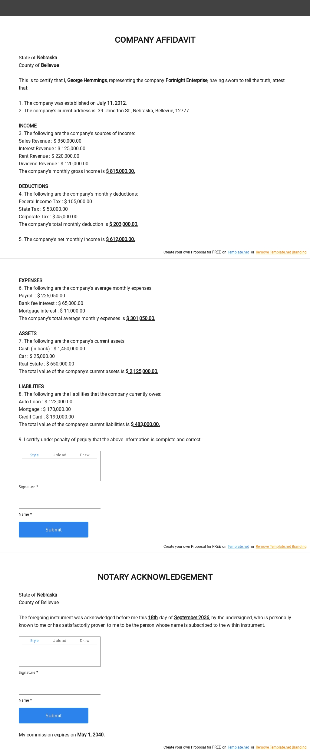 Marriage Affidavit Sample Template - Download in Word, Google Docs | Template.net