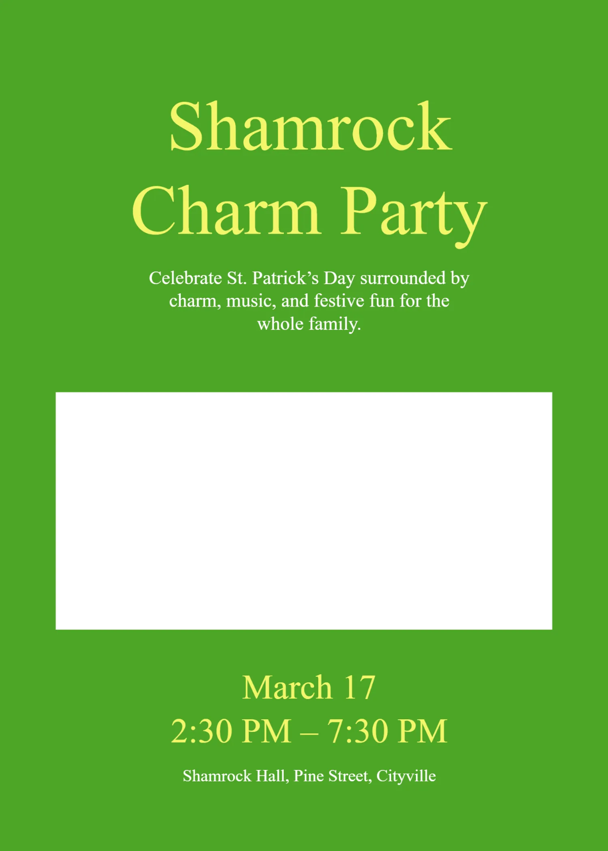 Free Shamrock Charm Invitation Template to Edit Online