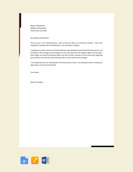 Free Basic Friendly Letter