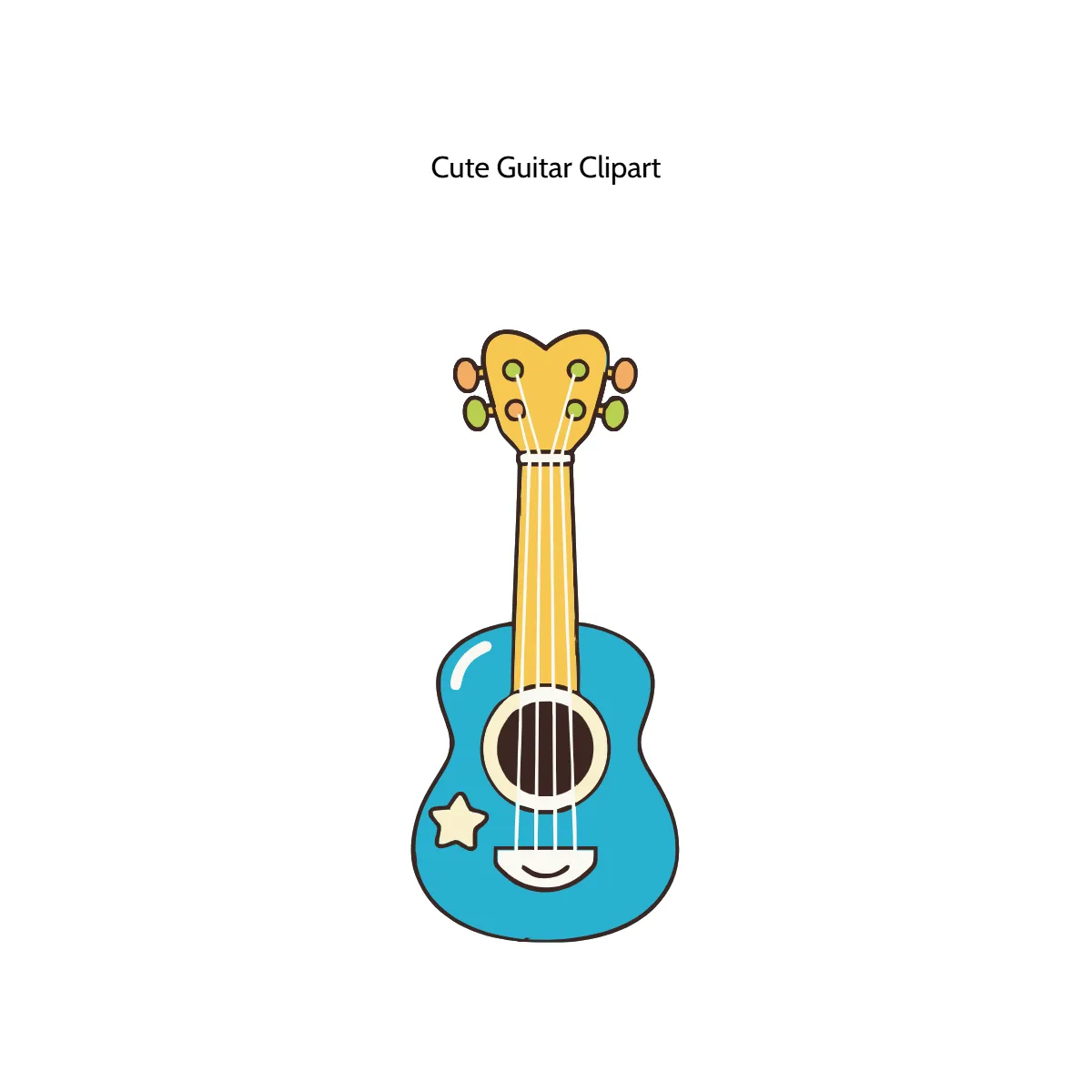 Free Cute Guitar Clipart Template to Edit Online