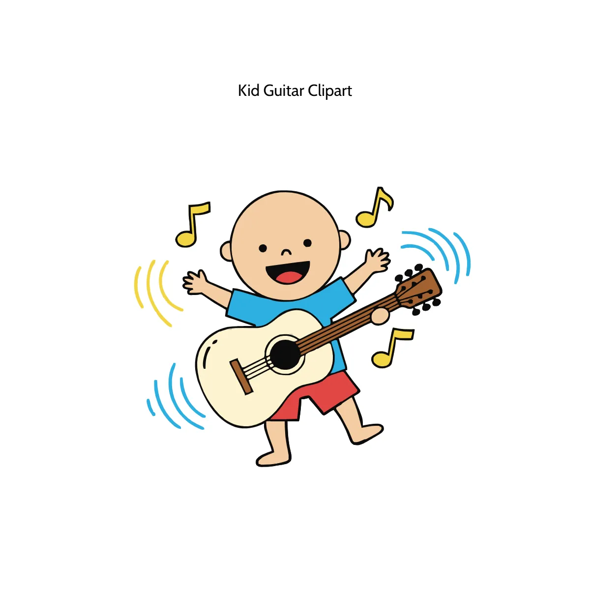 Free Kid Guitar Clipart Template to Edit Online