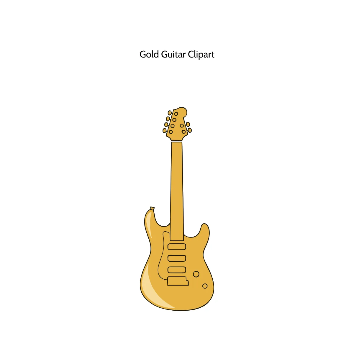 Free Gold Guitar Clipart Template to Edit Online