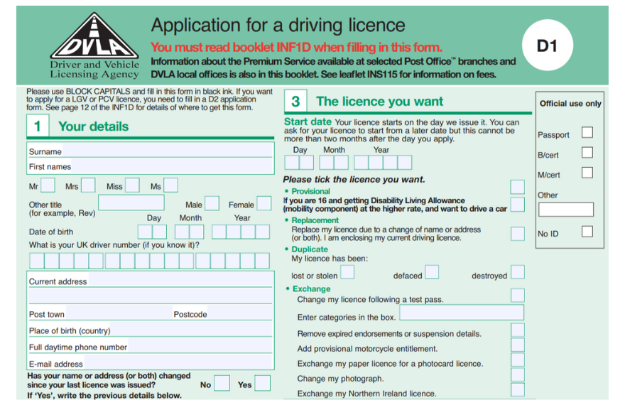 Free DVLA Form D1 Template to Edit Online