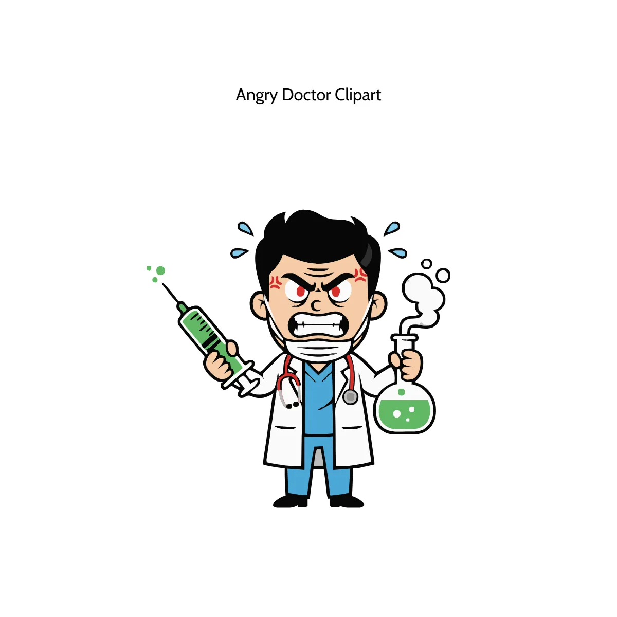 Free Angry Doctor Clipart Template to Edit Online