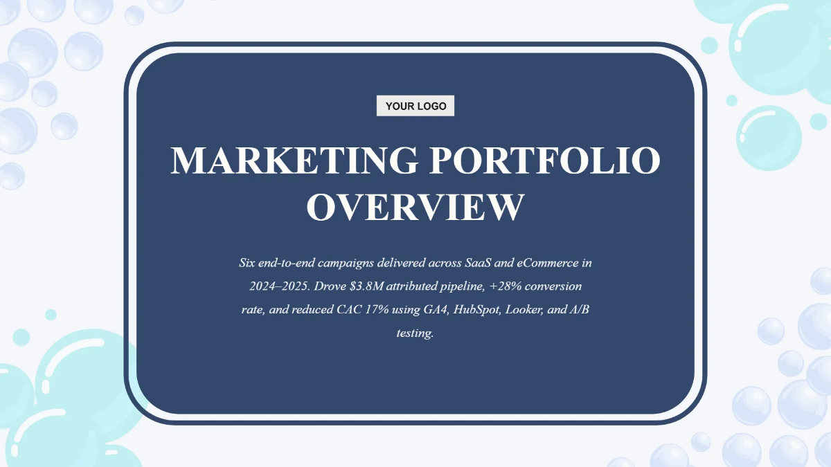 Free Marketing Portfolio Presentation Template to Edit Online