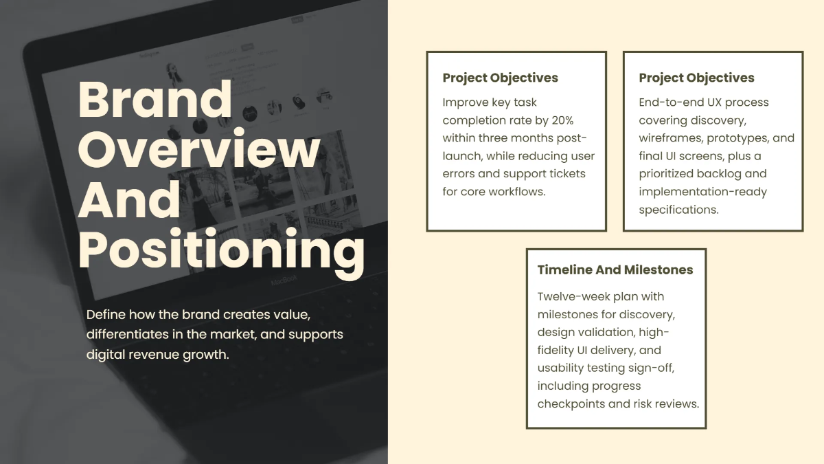 Free UX/UI Project Presentation Template to Edit Online