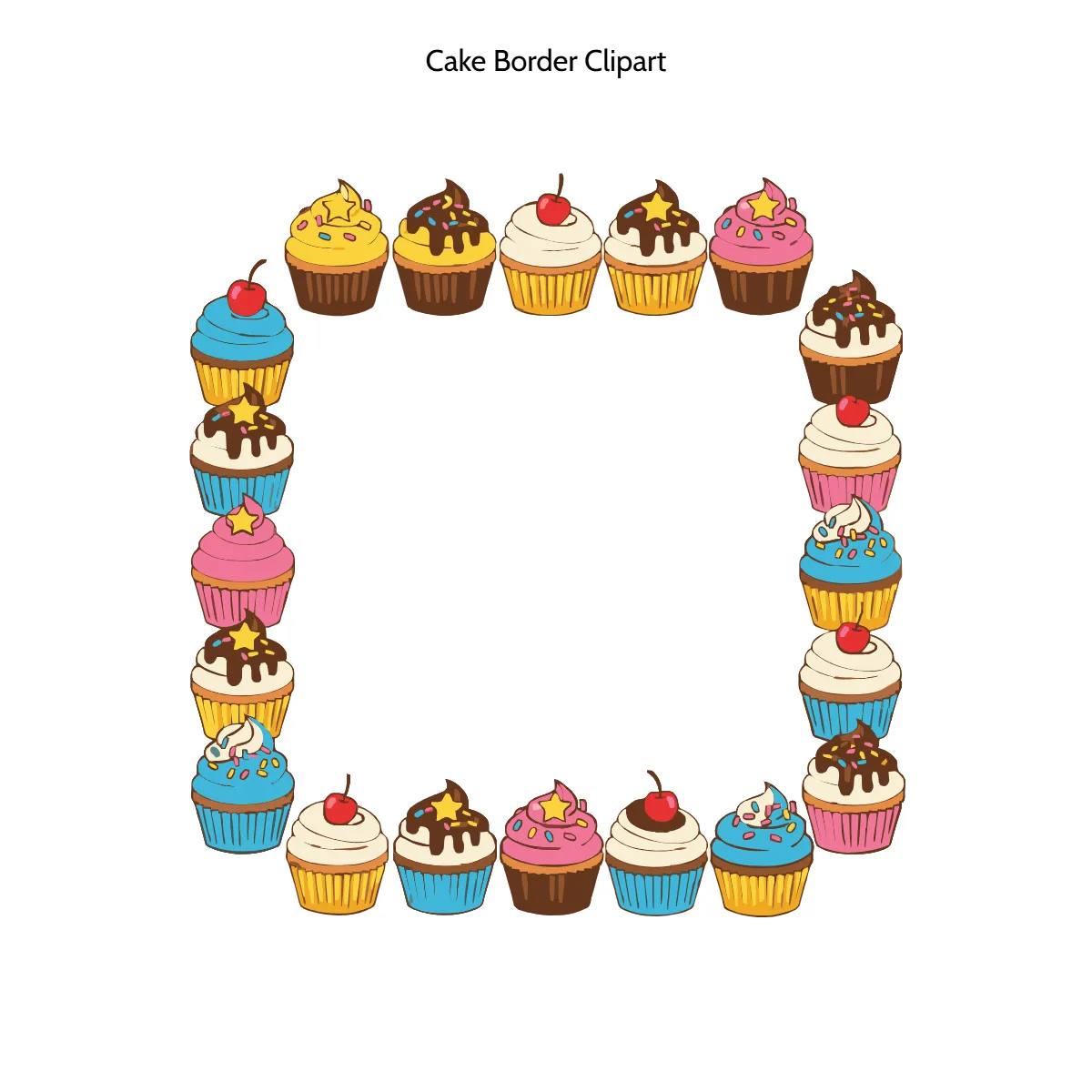 Free Cake Border Clipart Template to Edit Online